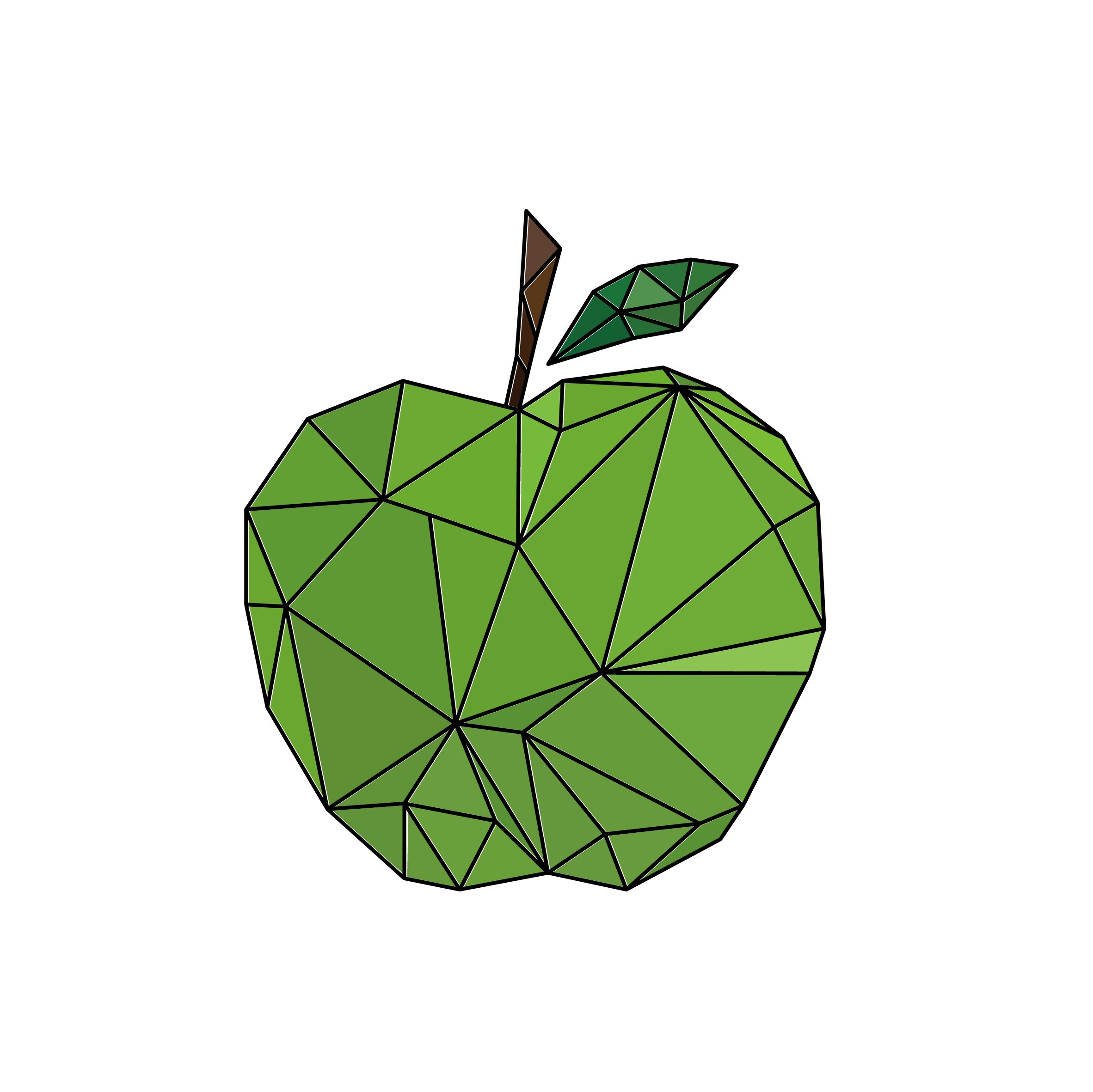 Green Apple Digital File, Green Apple Svg, Green Apple Clipart, Vector ...