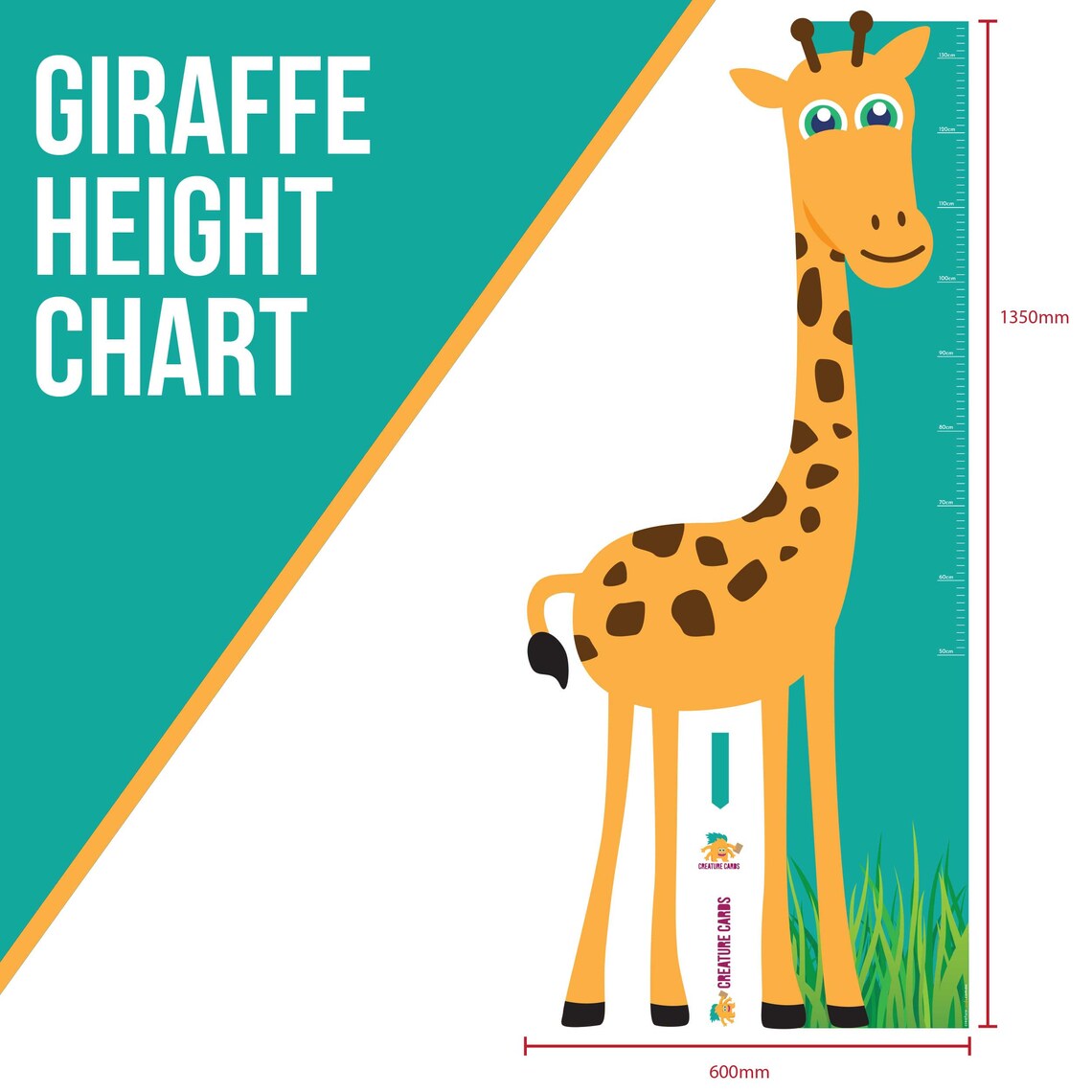 Giraffe Height Chart Decal - Great and Fun Educational Tool for Kids ...
