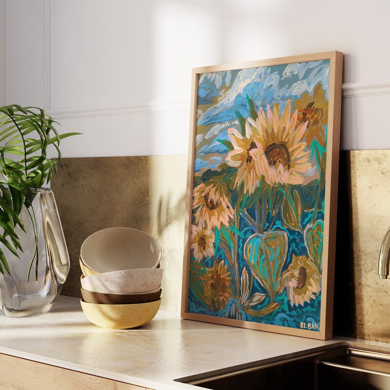 Sunflower Art Print - Etsy