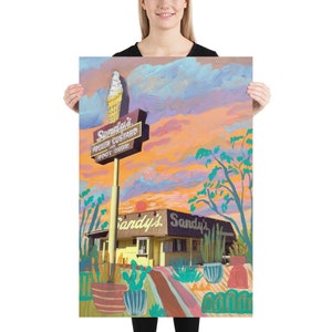 Sandy's Austin Texas Print Colorful Sunset Plant Poster - Etsy