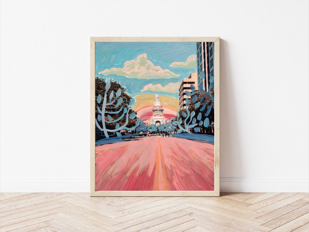 Austin Texas Print Austin Poster Austin Painting Austin Gift Vintage ...