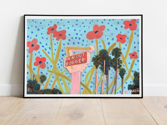 In-n-out Burger Print California Travel Poster Vintage Los - Etsy