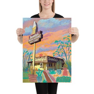 Sandy's Austin Texas Print Colorful Sunset Plant Poster - Etsy