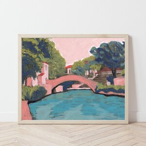 San Antonio Riverwalk Print: Abstract Texas Landscape Art - Etsy