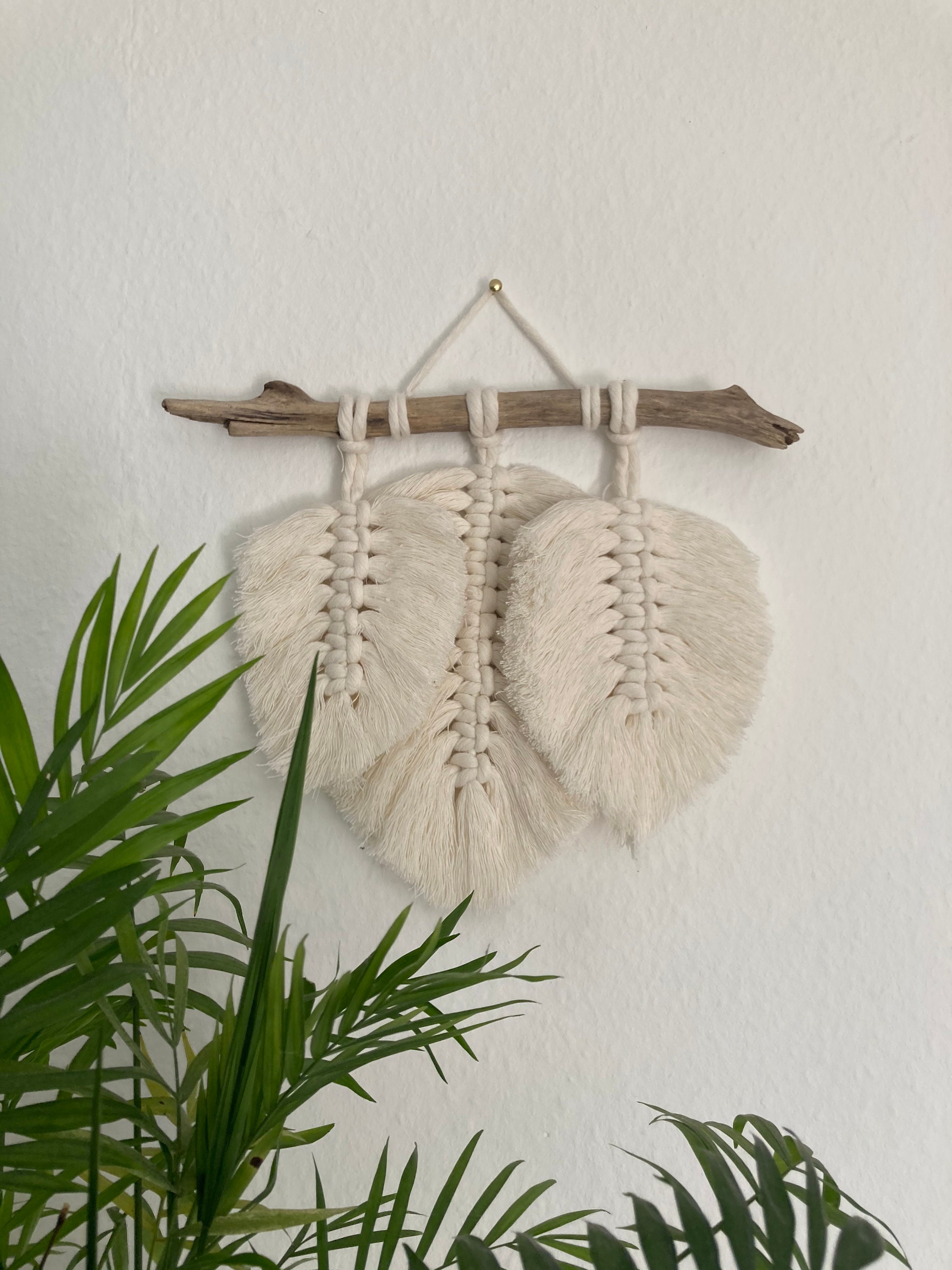 Macrame Feather Wall Hanging / Large Macrame Wall Art / - Etsy UK