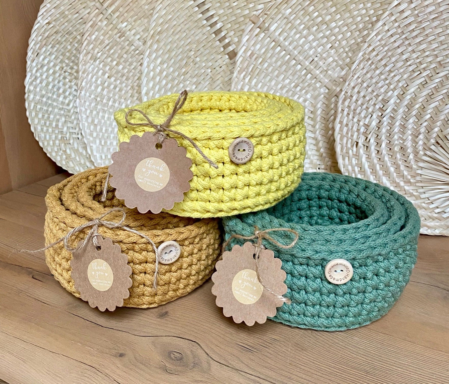 Crochet BASKET / Crochet Basket SET 3in1 / Storage BASKET / Deco Basket ...