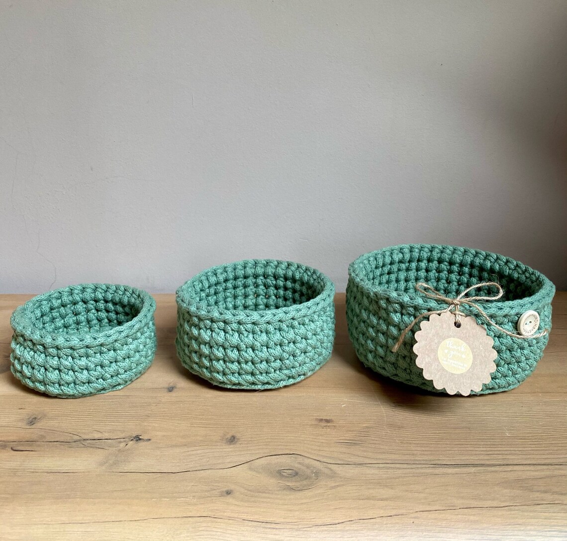 Crochet BASKET / Crochet Basket SET 3in1 / Storage BASKET / Deco Basket ...