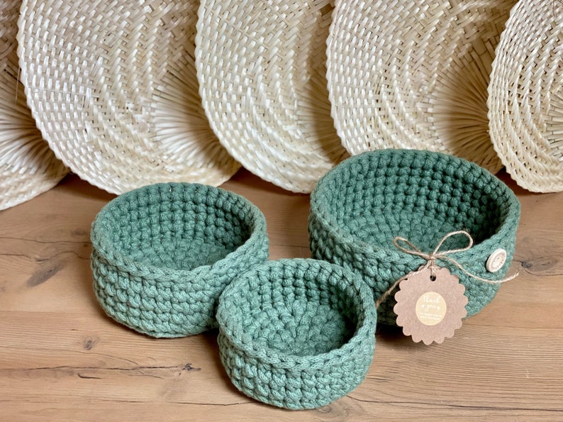 Crochet BASKET / Crochet Basket SET 3in1 / Storage BASKET / Deco Basket ...
