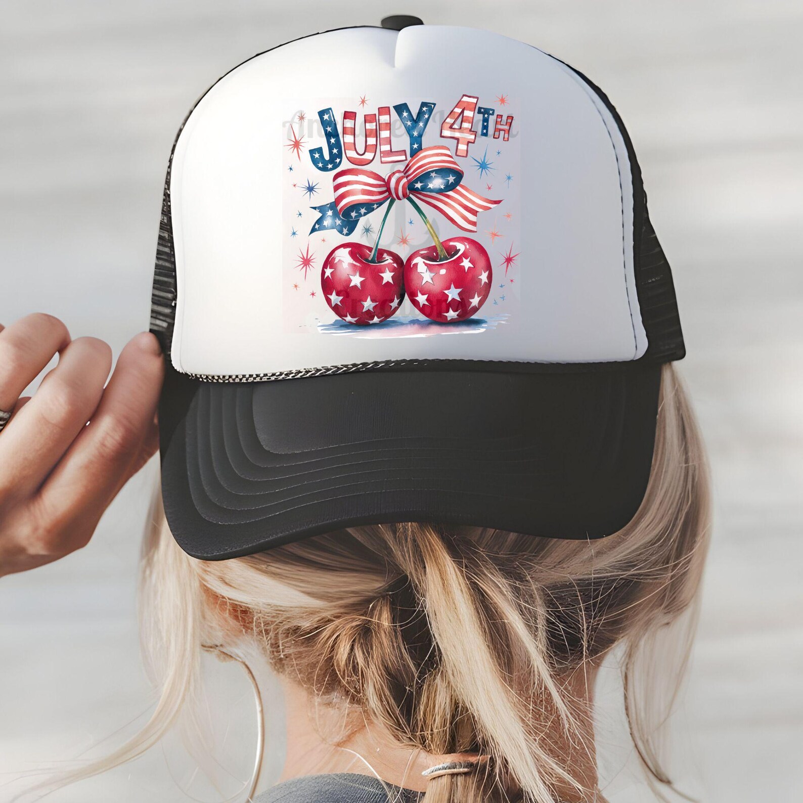 4th of July Coquette Cherries PNG | Patriotic Cherry Design | Digital ...