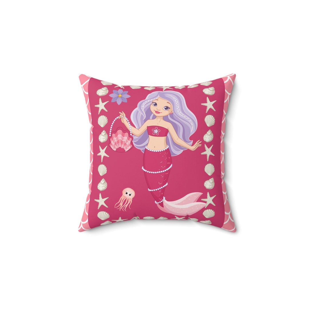 Mermaid in Deep Rose Pink With Seashells, Child's Gift, Teenager's Gift ...