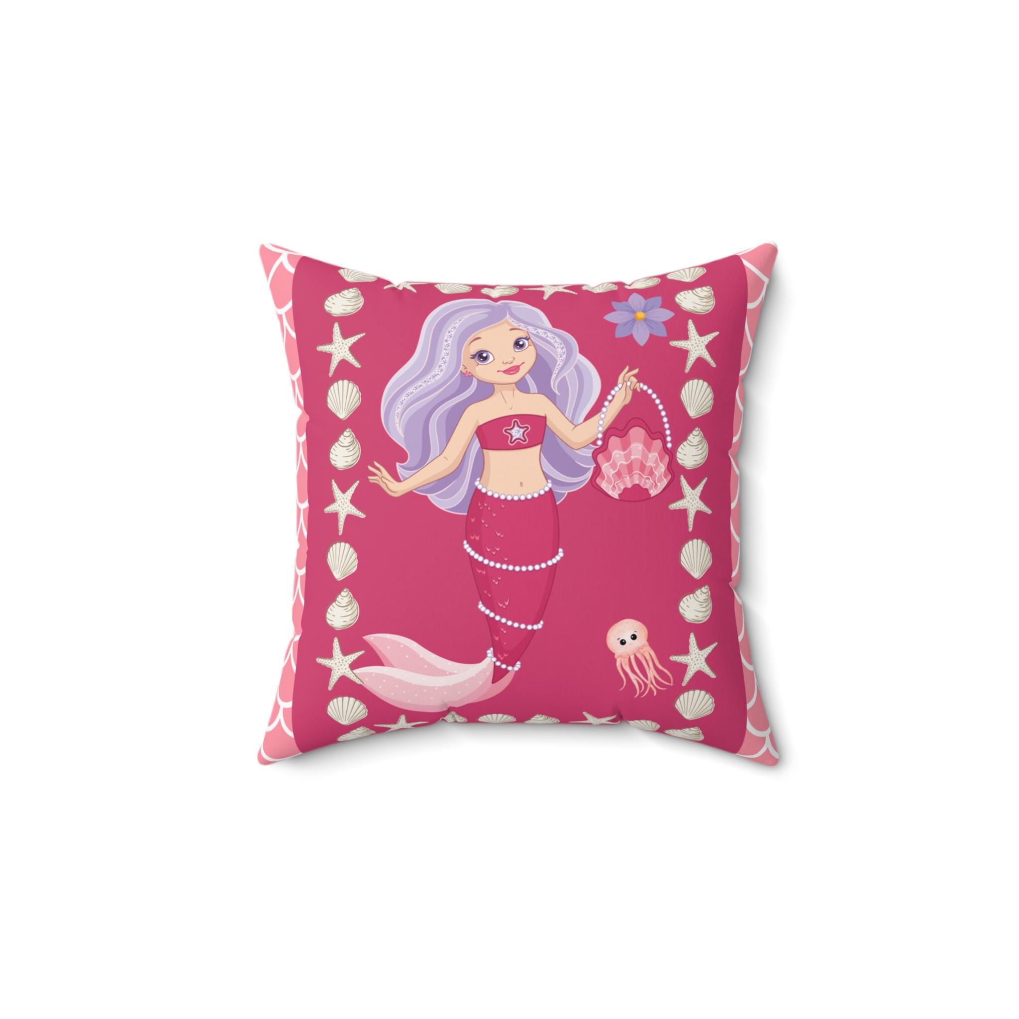 Mermaid in Deep Rose Pink With Seashells, Child's Gift, Teenager's Gift ...
