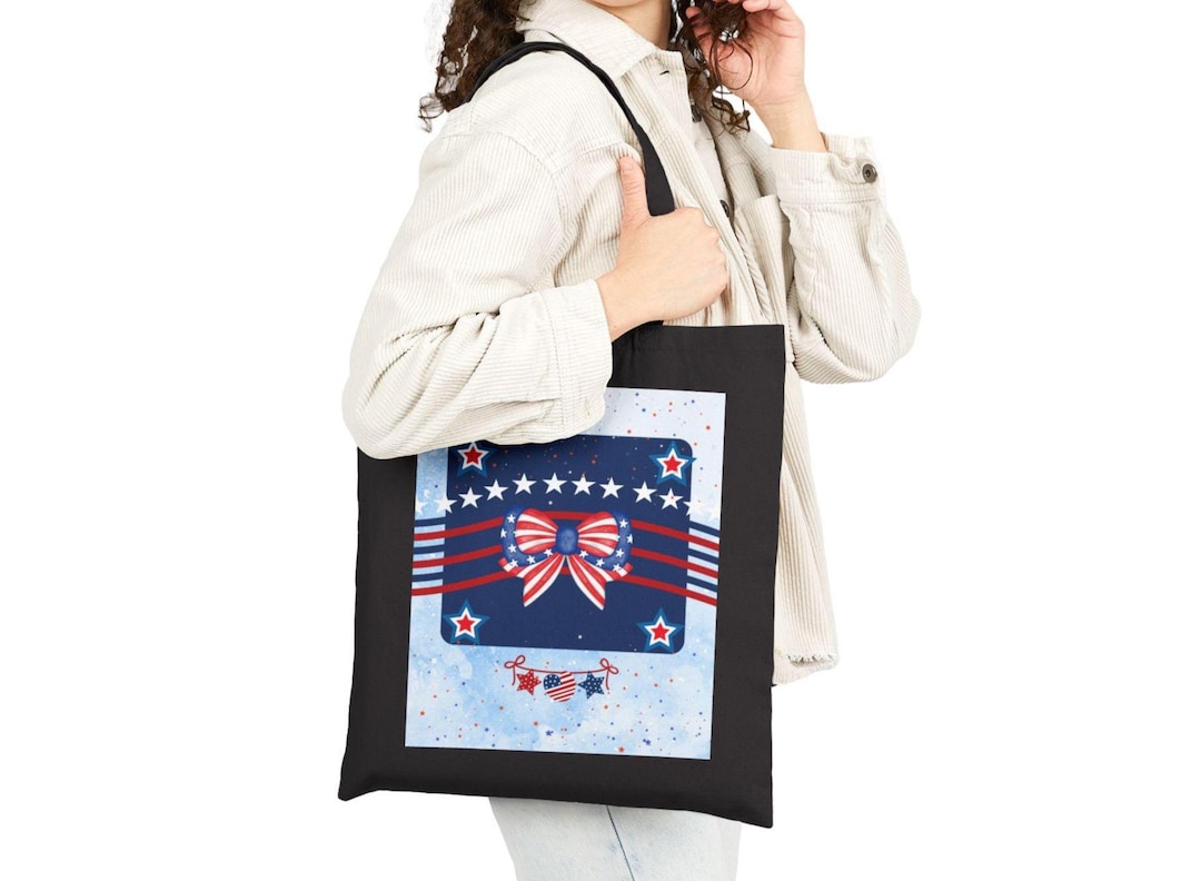 Patriotic Cotton Canvas Tote Bag: Fourth of July, Eco-friendly - Etsy