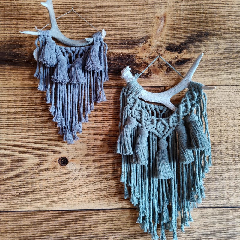 Macrame Antler Wall Hanging - Etsy