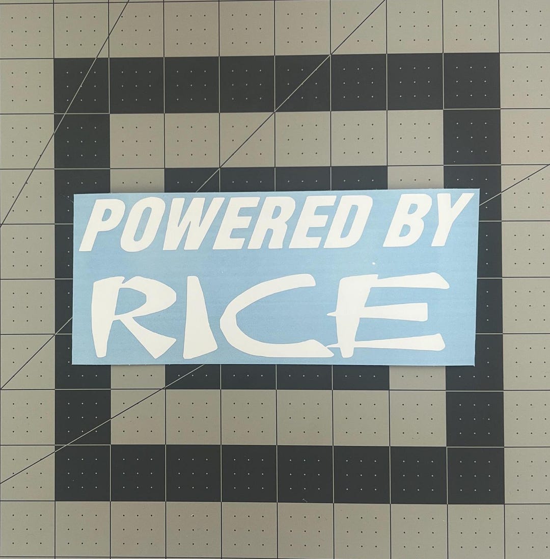 Powered by Rice Japanese Car JDM Funny Sticker Decal - Etsy