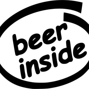 Beer Inside Drinking Beer Funny Sticker Decal - Etsy