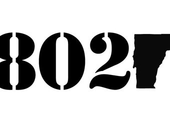 Mini 802 Classic Sticker // Vermont Vinyl Bumper Stickers // 802 Area ...