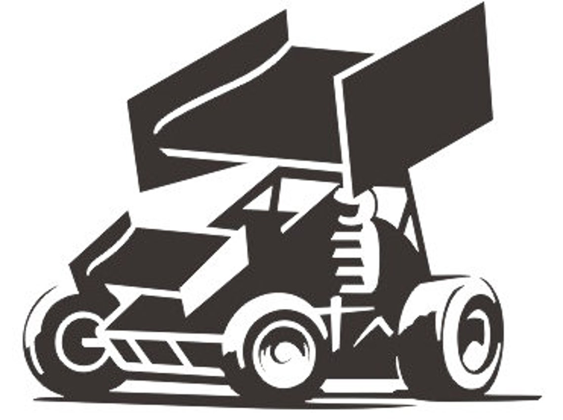 Winged Sprint Car V5 Race Racing Racecar Sticker Decal - Etsy