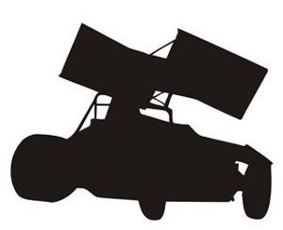 Winged Sprint Car v3 Race Racing Racecar Sticker Decal | Etsy
