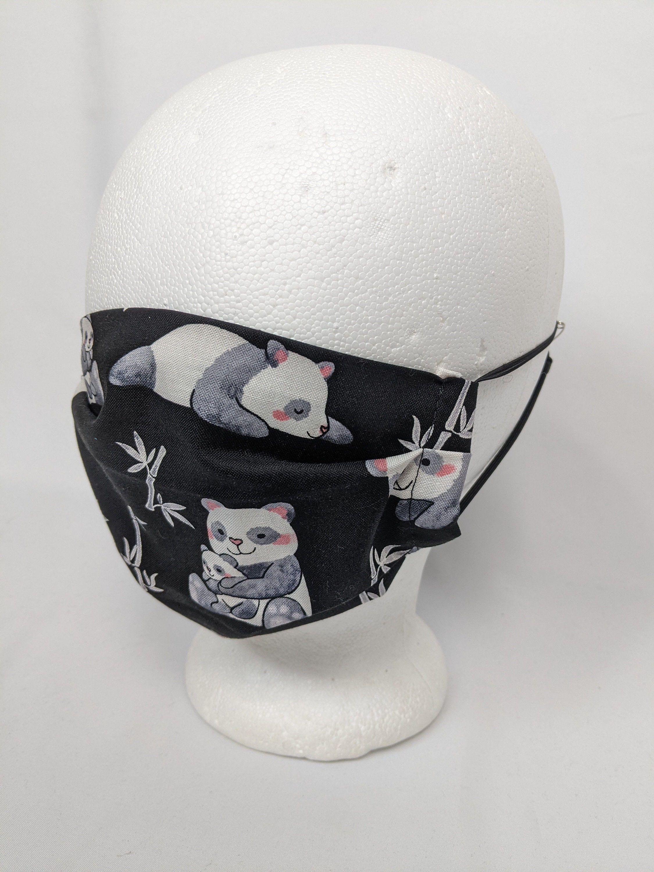 Cute Panda Reusable Face Mask W/filter Pocket Bamboo - Etsy