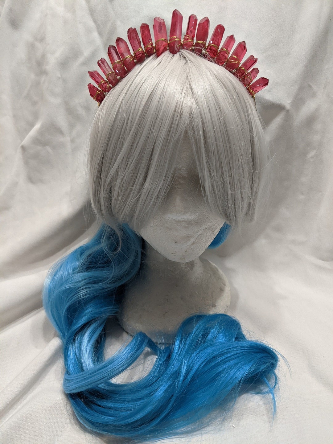 Red Raw Crystal Tiara Fire Queen Crown Red Fairy Princess Head - Etsy
