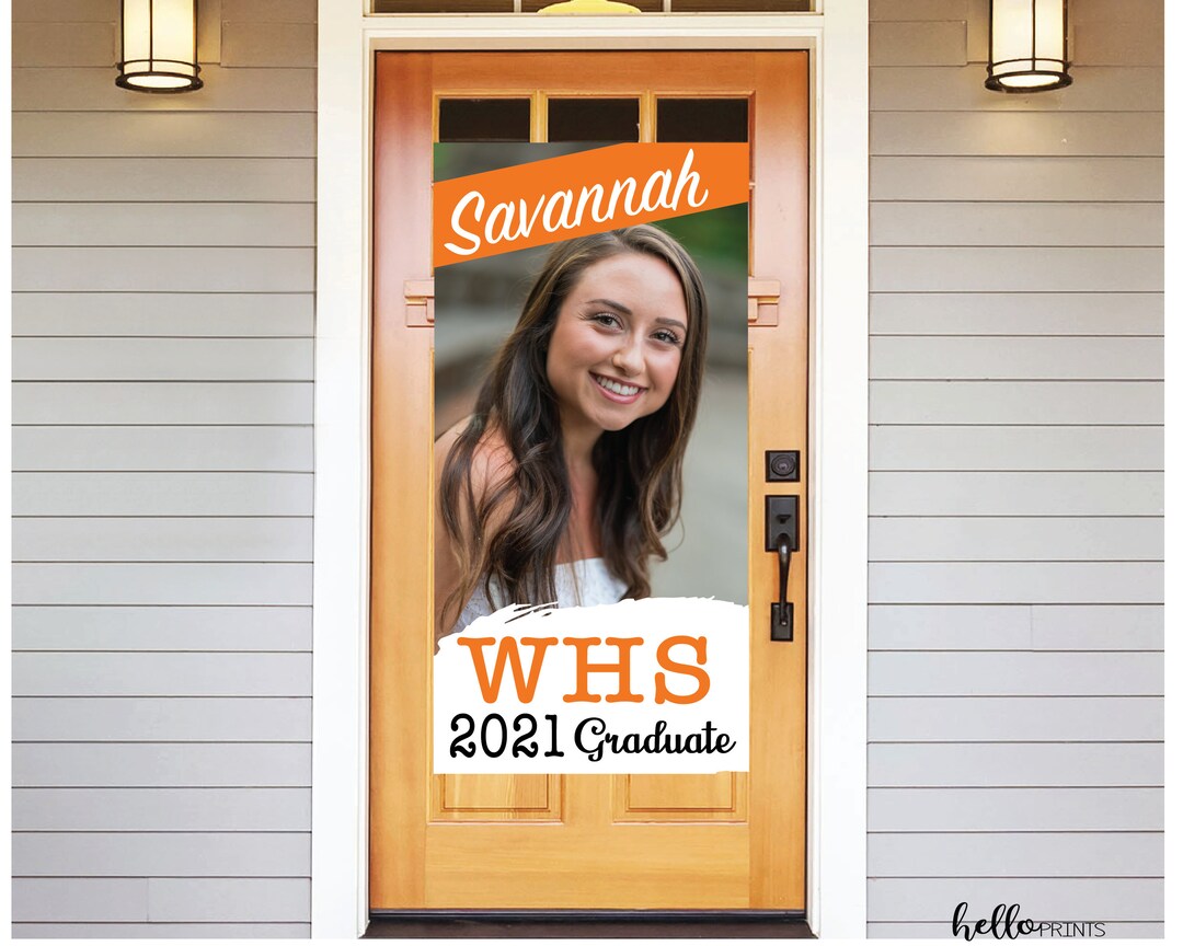 Senior Graduation Banner Class of 2025 Photo Door Sign High School ...