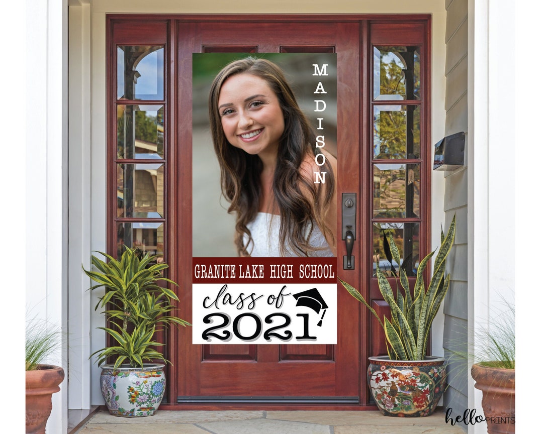 Graduation Senior Door Banner Personalized Custom Vinyl Sign Photo Grad ...