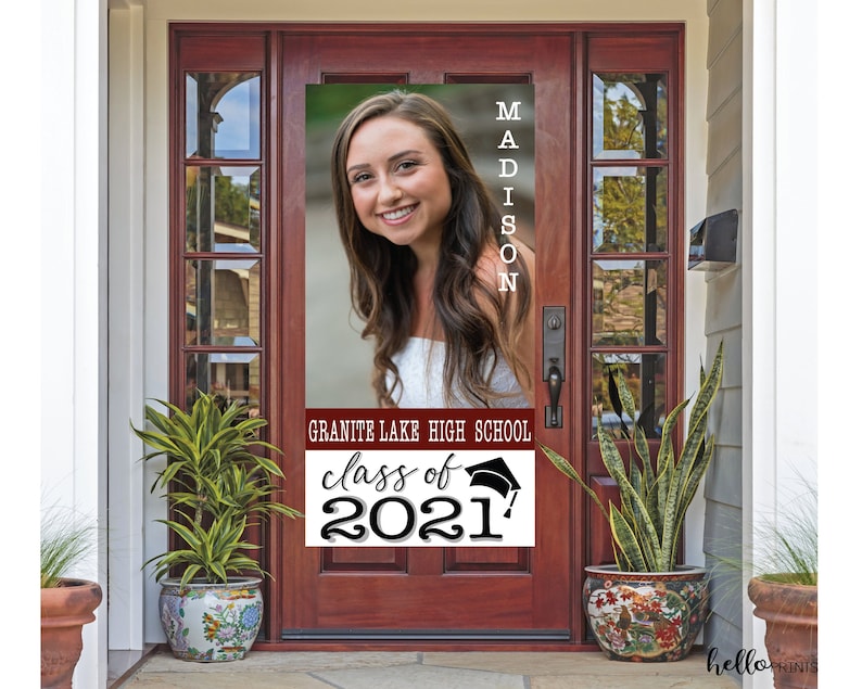 Graduation Senior Door Banner Personalized Custom Vinyl Sign Photo Grad ...