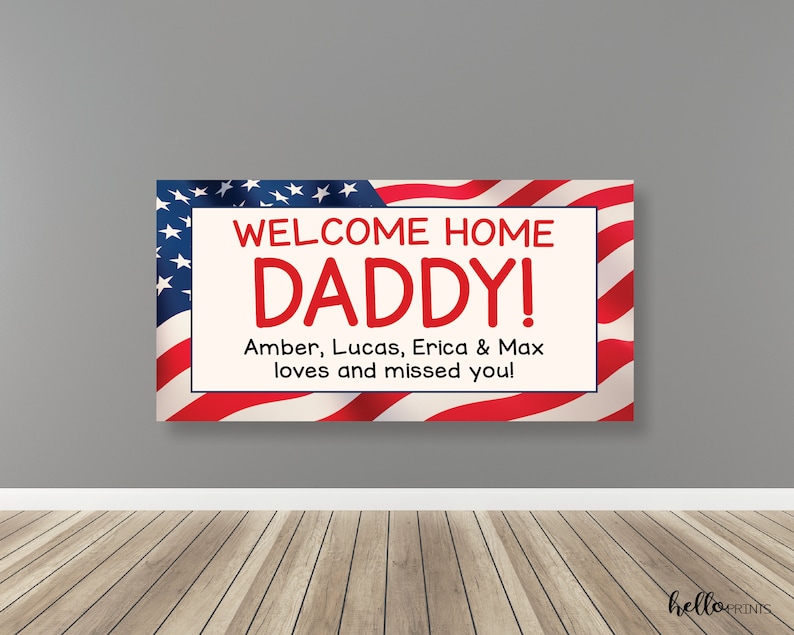 Welcome Home Banner Military Homecoming American Flag Sign - Etsy