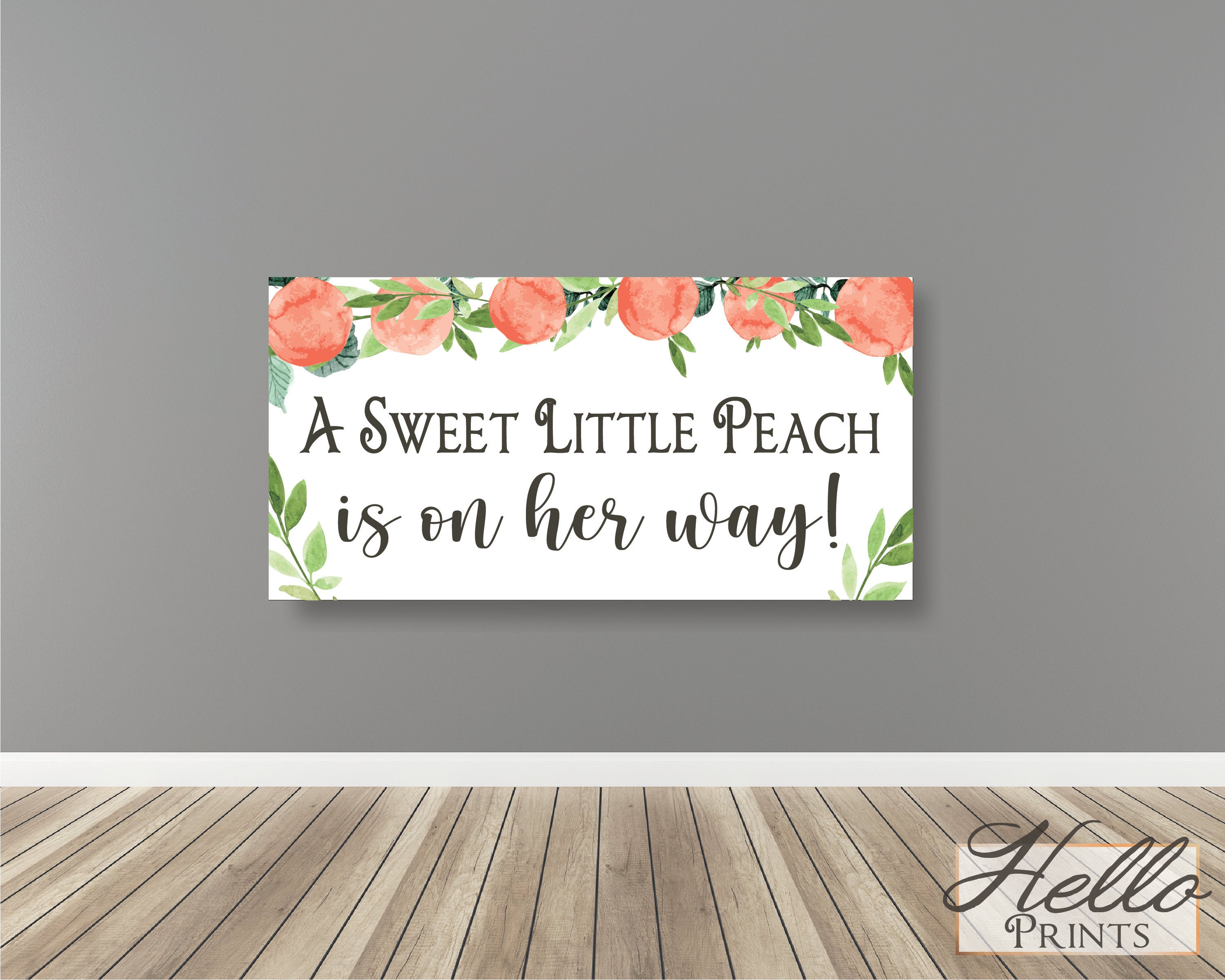 Sweet Peach Vinyl Banner Sign Baby Shower Decor Personalized Sign ...