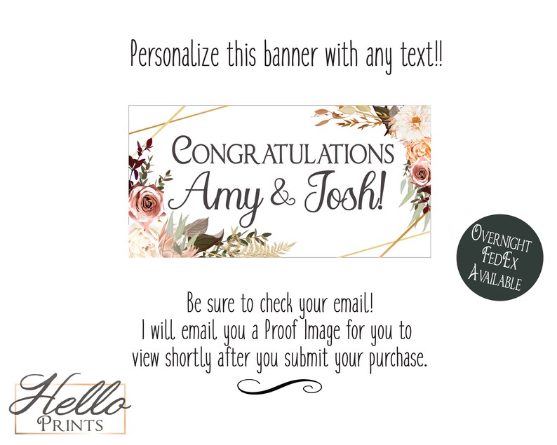 Boho Floral Bridal Wedding Congratulations Banner Wedding Bridal Shower ...