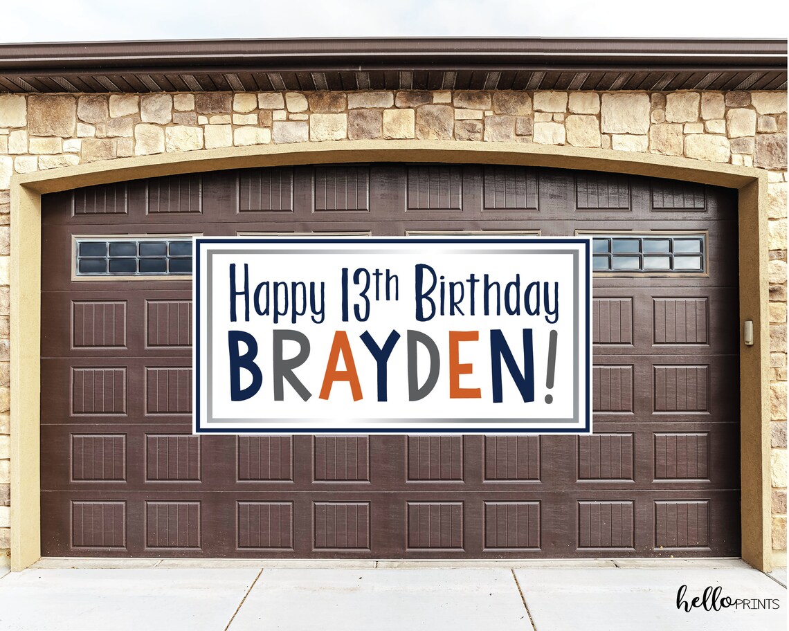 Boy Birthday Banner Personalized Custom Sign Vinyl Blue Boy - Etsy