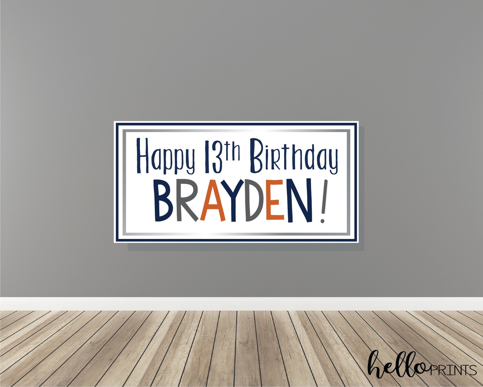 Boy Birthday Banner Personalized Custom Sign Vinyl Blue Boy - Etsy