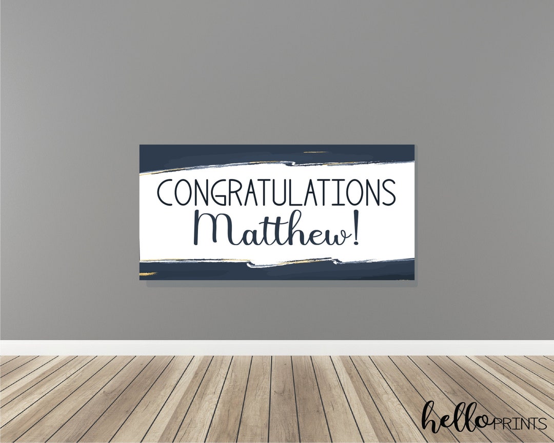 Congratulations Banner Personalized Custom Sign Vinyl Anniversary ...