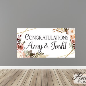 Boho Floral Bridal Wedding Congratulations Banner Wedding Bridal Shower ...