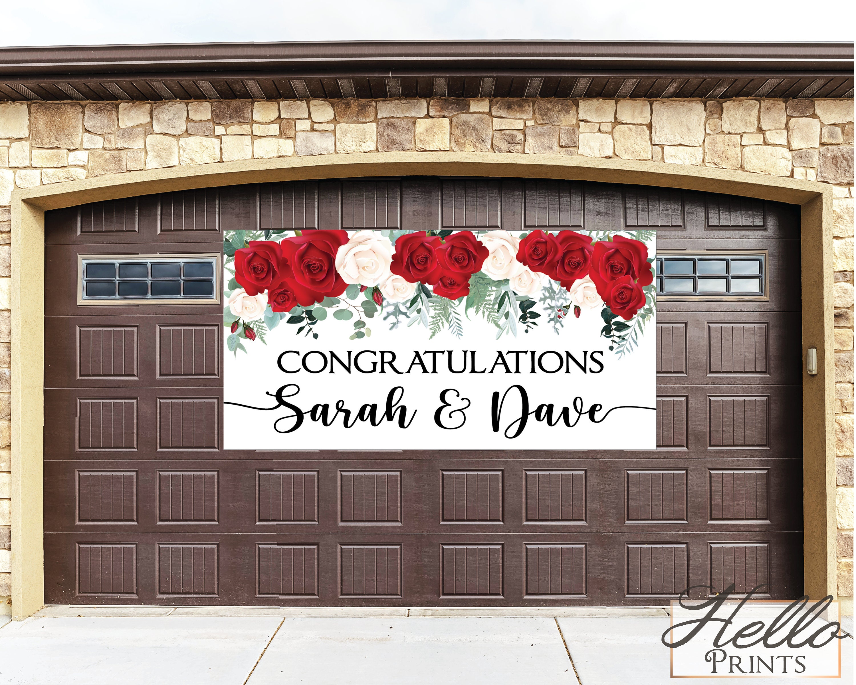 Red Rose Banner Wedding Congrats Baby Shower Parade Drive by - Etsy
