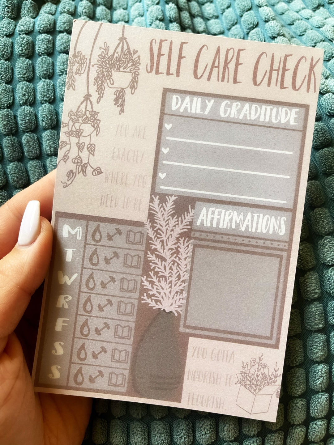 Self Care Notepad, Self Care Tracker, Self Care Journal, Daily ...
