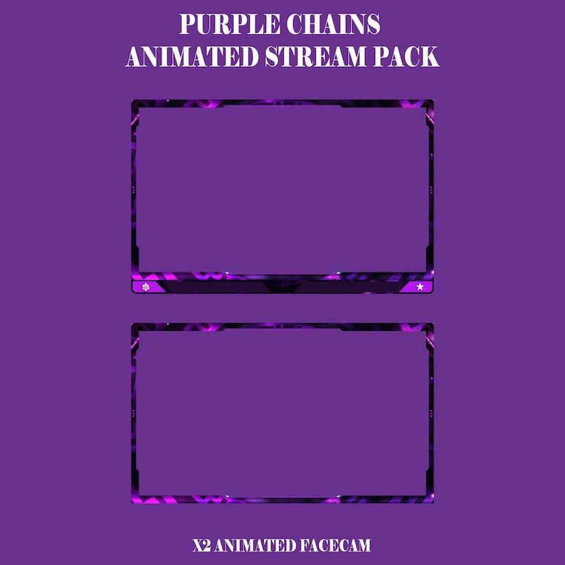 Purple Chains Animated Stream Package: for Twitch Overlay, Youtube ...
