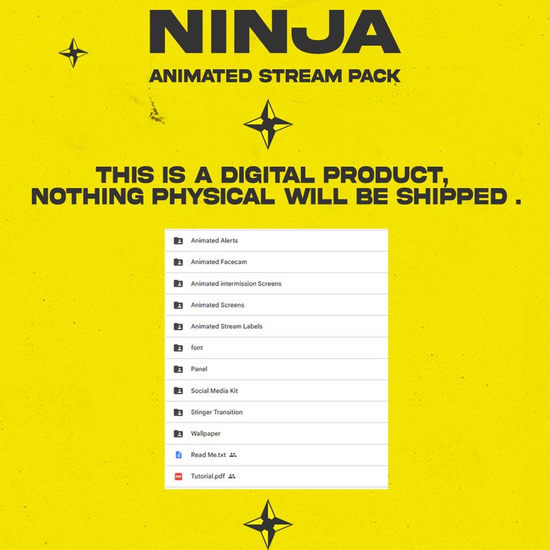 Shuriken Ninja Animated Stream Package: for Twitch Overlay, Youtube ...
