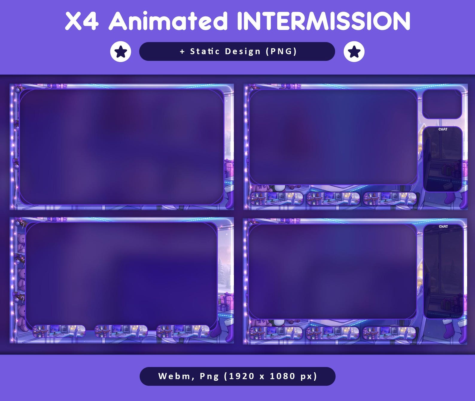 Cozy Christmas Animated Stream Package: for Twitch Overlay, Youtube ...