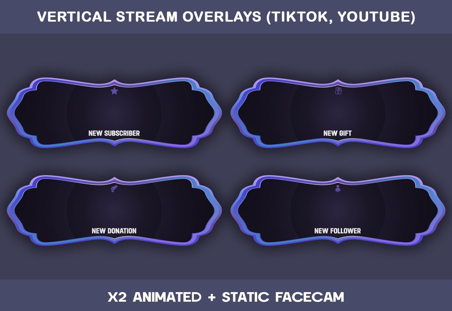 Cosmic Glow Animated Tiktok Stream Overlay Package : Tiktok Overlays ...