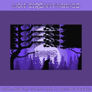 Moonlight Wolf Animated Stream Package : for Twitch Overlay, Youtube ...