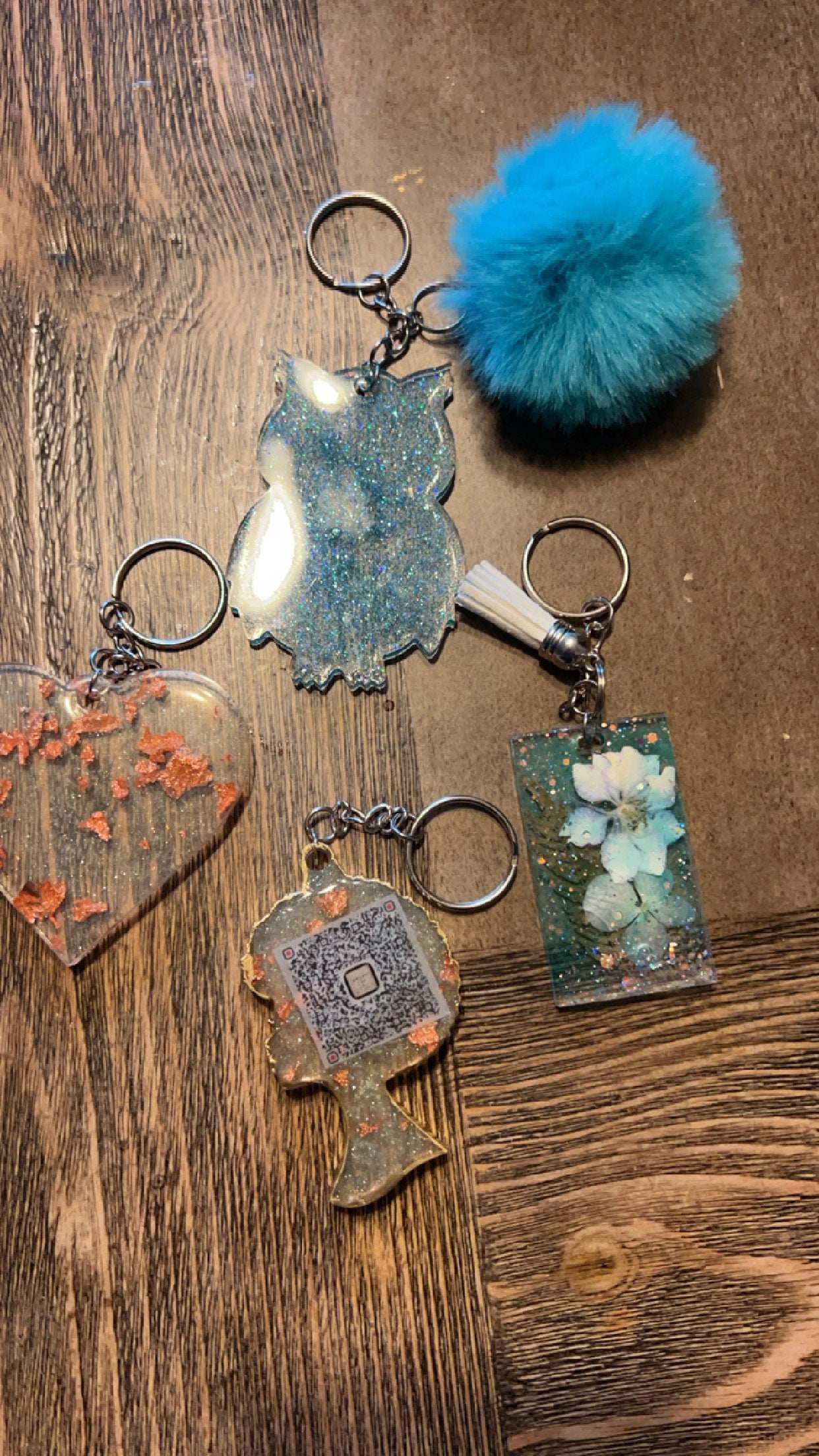 Business Card Keychain/ With Own QR Code - Etsy