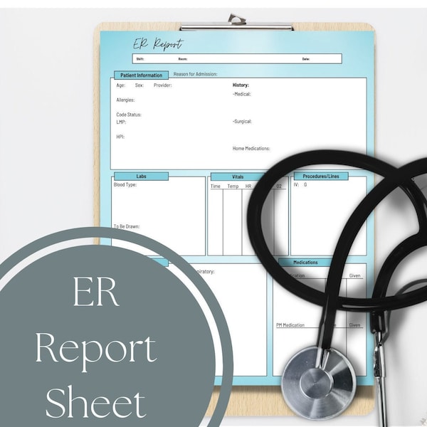 Er Report Sheet - Etsy