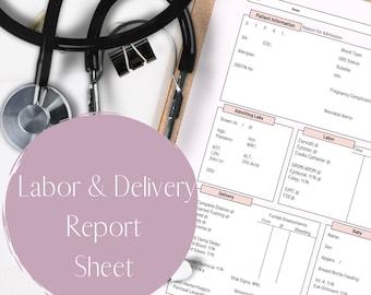 Labor and Delivery Nurse Report Sheet Digital Download PDF - Etsy