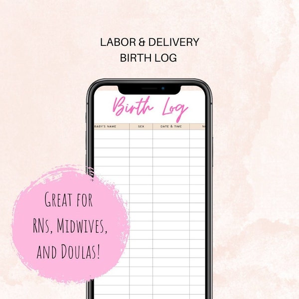 Birth Log - Etsy