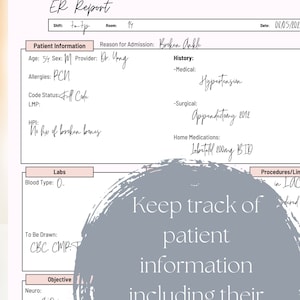 ER Nurse Report Sheet / Digital Download - Etsy