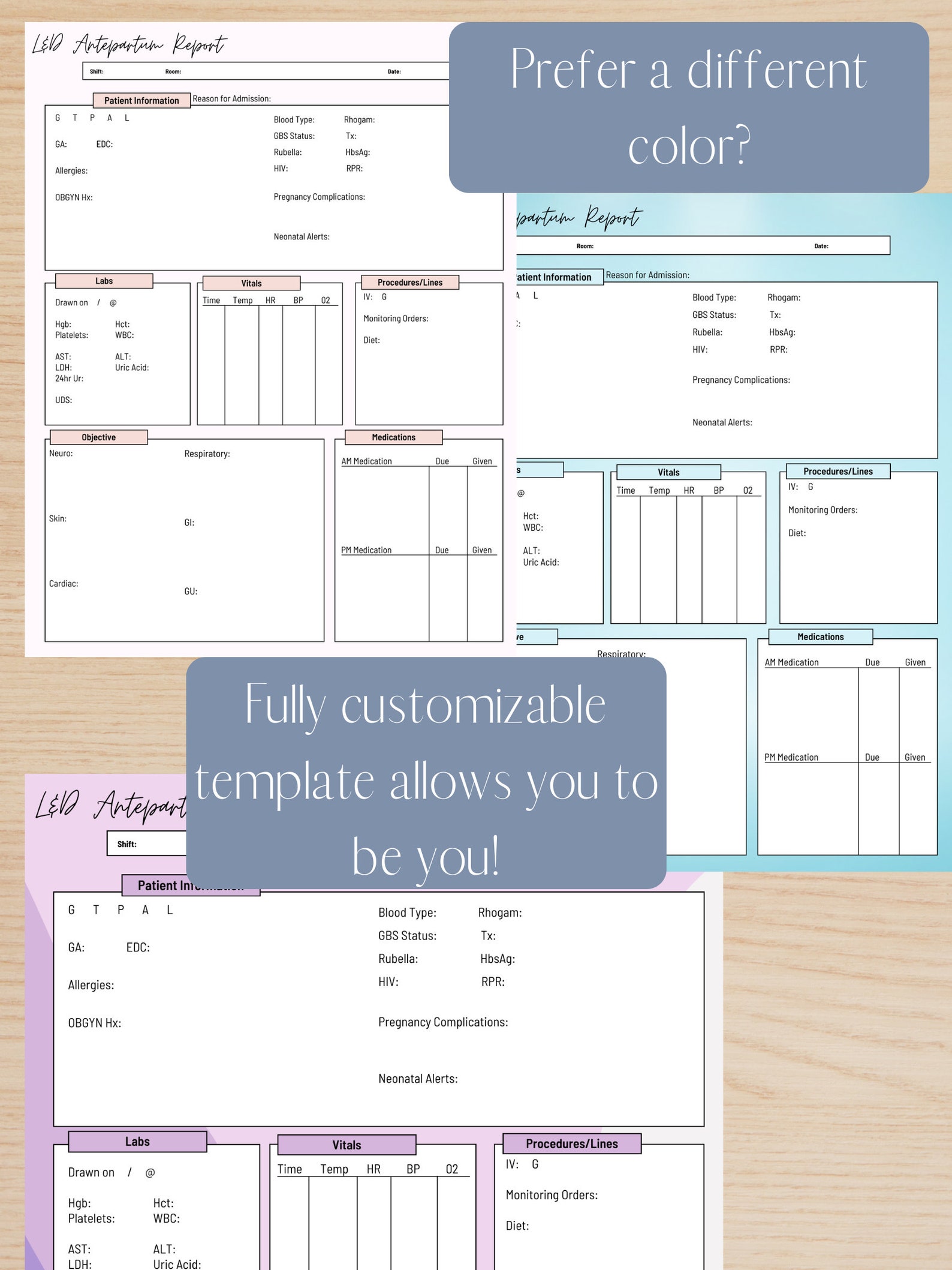 Labor and Delivery Antepartum Report Sheet / Digital Download - Etsy