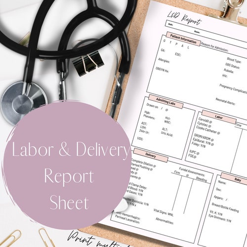 Labor and Delivery Nurse Report Sheet Digital Download PDF - Etsy