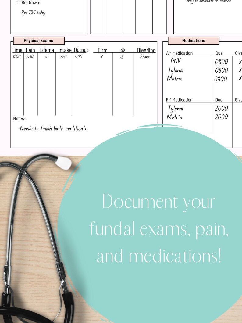 Postpartum Report Sheet / Digital Download - Etsy