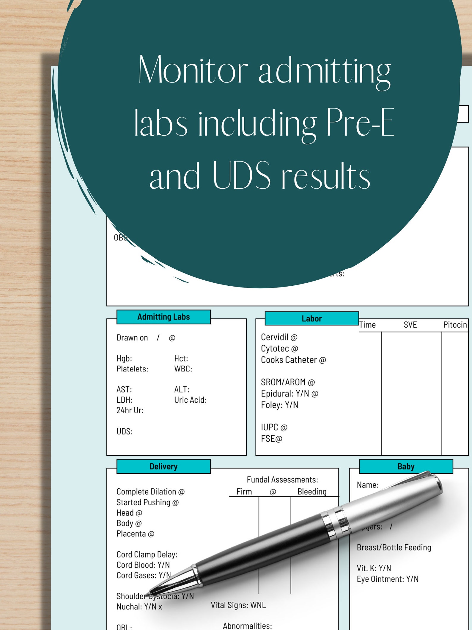 Labor and Delivery Report Sheet/ Digital Template - Etsy